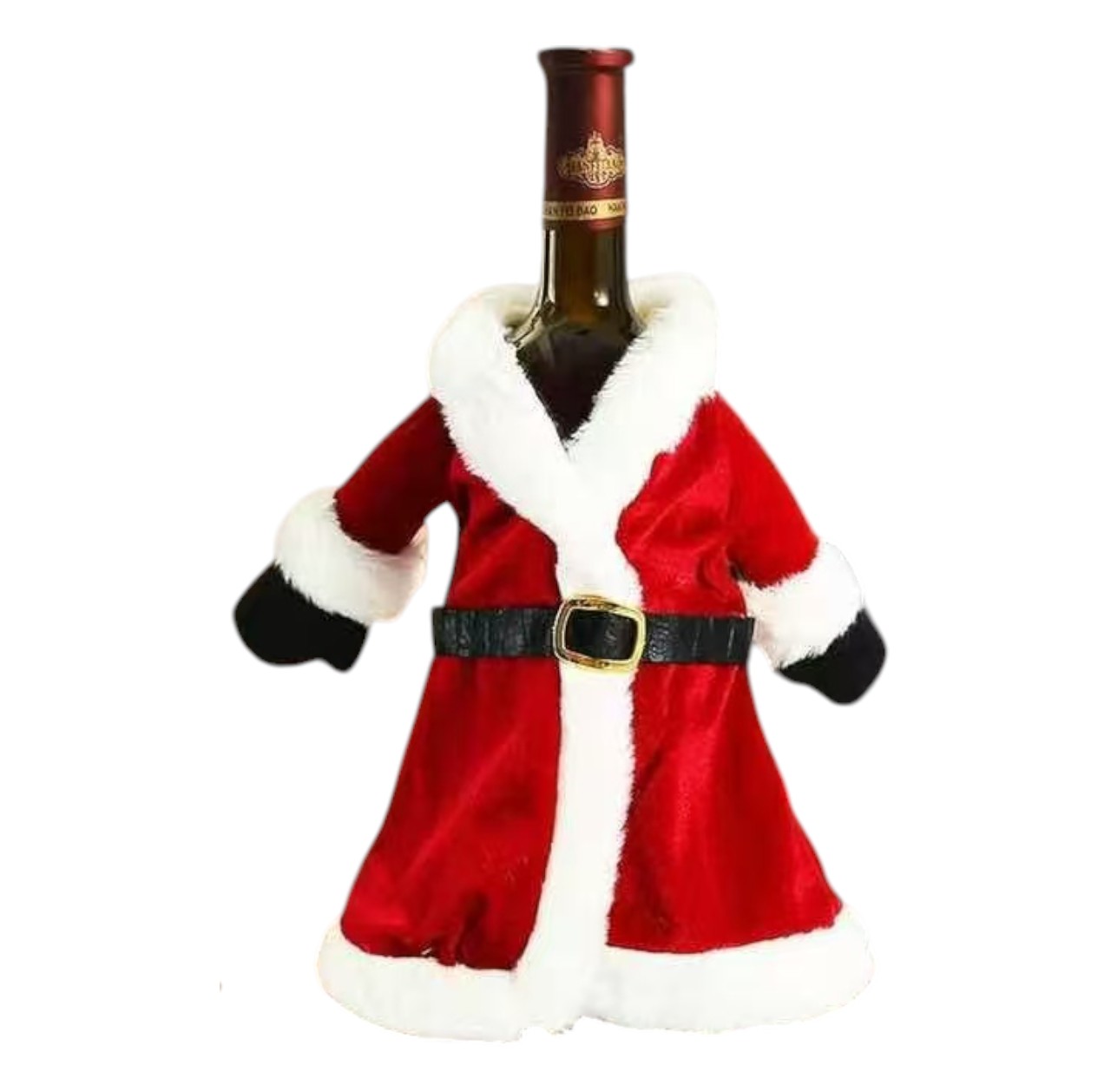 Vestido Navideño para Botella de Vino Santa Claus 25×30 cm – Mr Gabriel